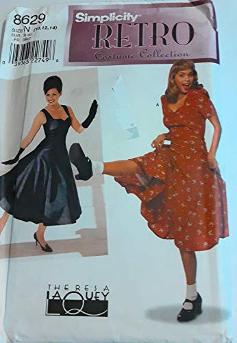 SIMPLICITY 8629 Retro Swing Dresses Sewing Pattern Misses Sizes N 10 12 ...