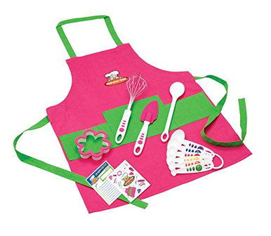 Curious Chef TCC50186 11-Piece Kids' Chef Kit, Pink/Green ...