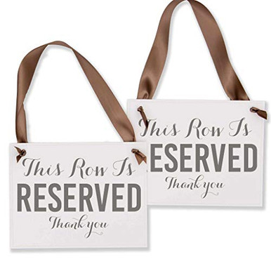 Reserved Row Signs Set of 2 Wedding Chair Aisle Seat Banners - This Row ...