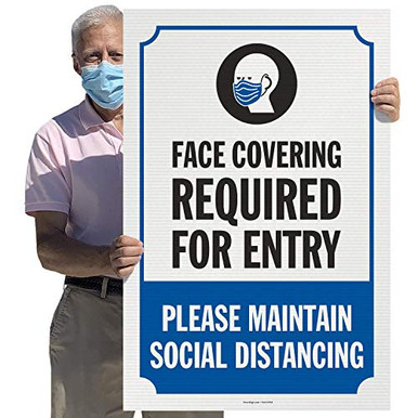 SmartSign - EP1A Face Covering Required for Entry Large Sign - 24inch x ...