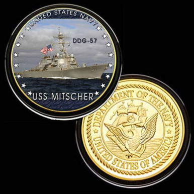 U.S. United States Navy - USS Mitscher DDG-57 - Gold Plated Challenge ...