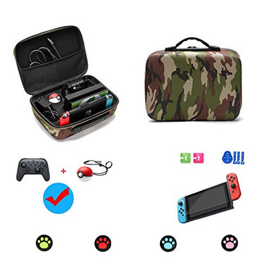 Hard shell travel and storage case Army for Nintendo switch Pro ...