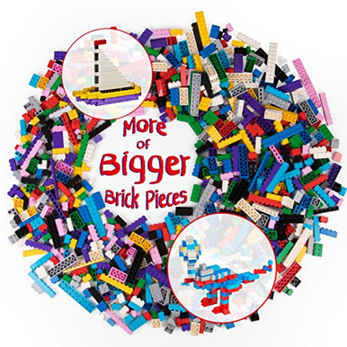 SCS Direct 1000 pc Classic Building Bricks - Bulk Blocks w 54 Roof ...