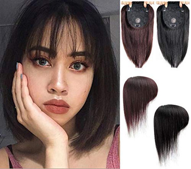 Invisible Straight Hair Topper Pieces Clip in Hairpiece 12x12cm Natural ...