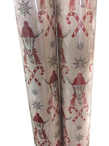 Boer Goat and Candy Canes Gift Wrap Paper ~ 100 SQ. Ft ...