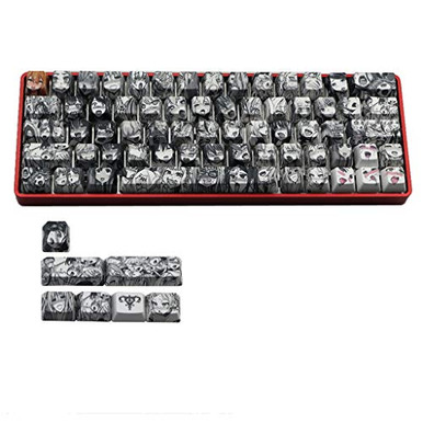 R-RIGHT Two-Dimensional Label Keyboard Keycap Anime Keyboard PBT 71 Key ...