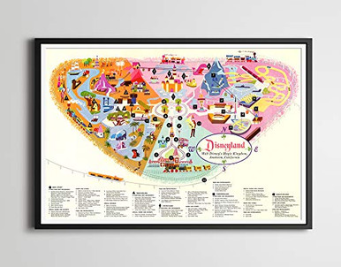 1962 DISNEYLAND Guide MAP POSTER -Full-Size 24 x 36 or smaller- - Walt ...