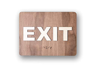 Modern Office Wood Exit Sign - Various Size and Finish Options ...