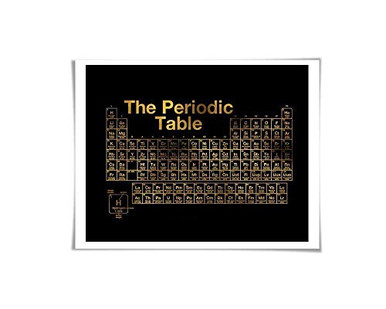 Periodic Table of the Elements Gold Foil Print. 36 Colours. Science ...