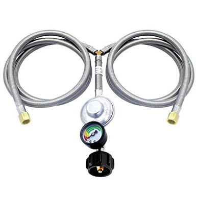 MCAMPAS Low Pressure Propane Regulator Adapter with Tank Gauge Level ...