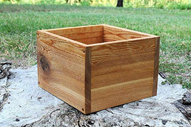 New Cedar Square Rustic Farm Planters Box 8inch W 10inch W and 12inch W ...