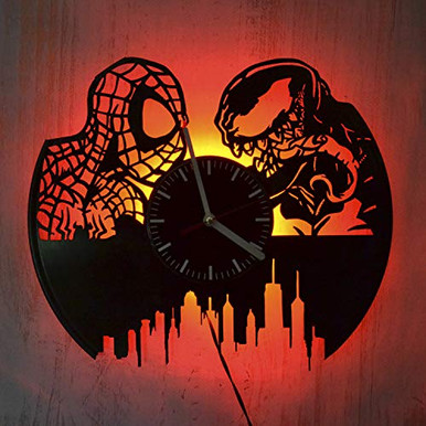 Deadpool and Venom Marvel Wall LED Light Wall Clock Gift Wall Decor Art ...