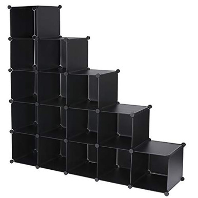 SUPER DEAL Cube Storage Organizer - 16 Modular Plastic Cubbies with ...