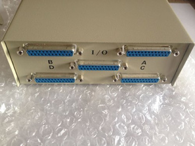 PC Concepts 4way port DB25 pin wire ABCD Manual Data Switch Box ...