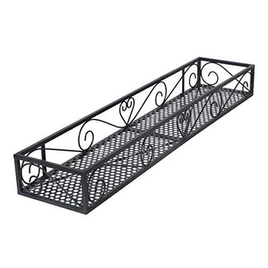 Funmall Hanging Balcony Railing Shelf Flower Pot Holder Metal Plant ...