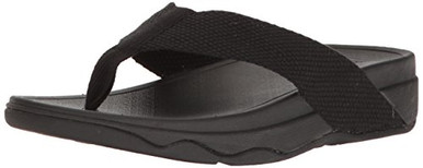 FitFlop Women_s Surfa Flip-Flop Black 10 M US - Warehousesoverstock