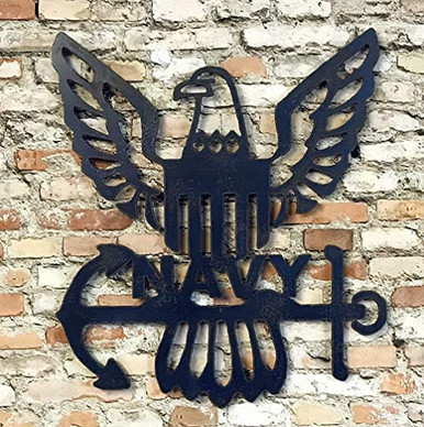 Navy Symbol - Metal Wall Art Home Decor - Handmade - Choose 12inch ...