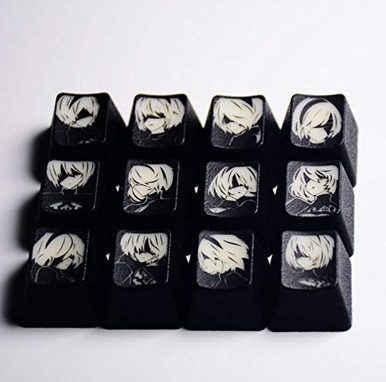 Mugen Custom Nier Automata Anime Backlit 12 Keycaps F Row Set for ...