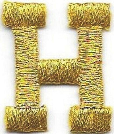 Spk Art 1 inch Tall Bright Metallic Gold Monogram Block Letter H ...