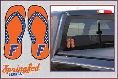 Florida Gators Orange FLIP FLOPS with BLOCK F Logo Vinyl Decals 4 inch ...