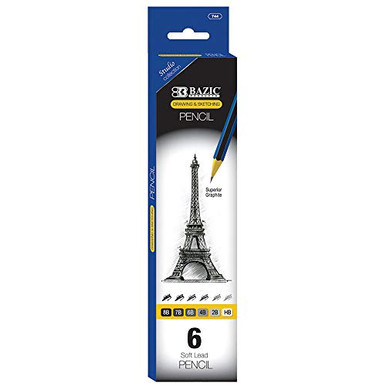 BAZIC Drawing Sketching Pencil Set_ HB 2B 4B 6B 7B 8B_ Pro Artists Kit ...