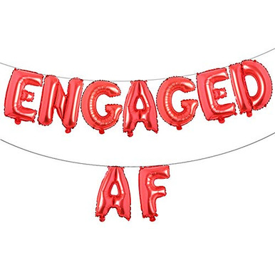 16 inch Multicolored Engaged AF Balloon Letters Banner Engagement Party ...