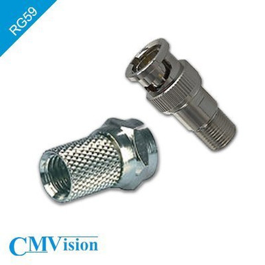 CMVision 6 Pack BNC Male Plug and F Female Coax CCTV RG59 Cable Adapter ...