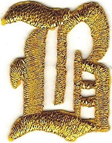 1 1 8'' Fancy Metallic Gold Old English Alphabet Letter B Embroidered ...