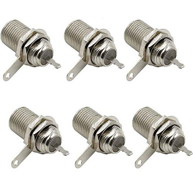 6 Pcs F Type Panel Mounted Socket Female Jack Solder Connector Adapter ...