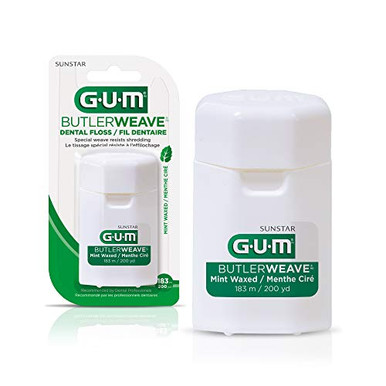 SUNSTAR BUTLER Gum Dental Floss Butlerweave Mint Waxed_ 2 Count ...