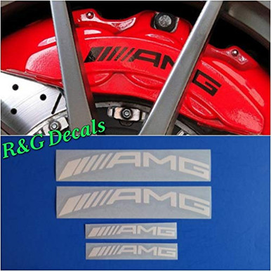 R and G HIGH TEMP AMG CURVE Brake Caliper Decal Sticker Set of 4 Decals Plus Instructions and ...