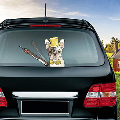 MIYSNEIRN Rear Window Wiper Decal Animal Cute Hat Gentleman Shar Pei ...