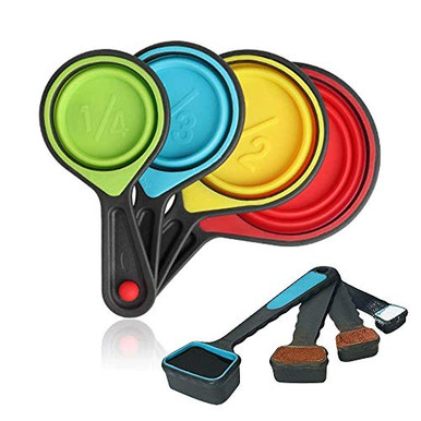 SOLIFEGOBLE Collapsible Measuring Cups and Spoons_ Portable Measuring ...