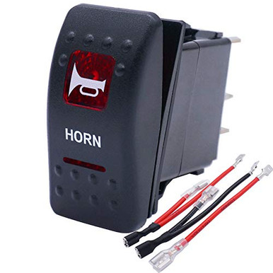 Twidec Momentary Horn Rocker Toggle Switch SPST 5 Pin 20A 12V 24VDC ON ...