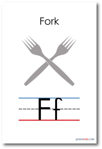 The Letter F _ Fork Spelling _ NEW Classroom Poster - Warehousesoverstock