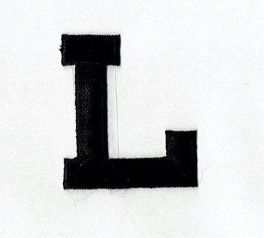 Alphabet Letter _ L _ Color Black _ 2 inch Block Style _ Iron On ...