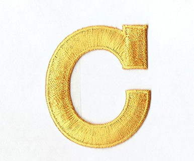 Alphabet Letter _ C _ Color Yellow _ 2 inch Block Style _ Iron On ...