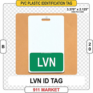 LVN Badge Buddy Identification Tag Nurse PVC Plastic ID _ B 20 White ...