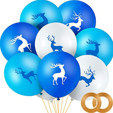 Buck Deer Party Balloons Set_ Includes 48 Pieces Blue Buck Deer Balloon ...
