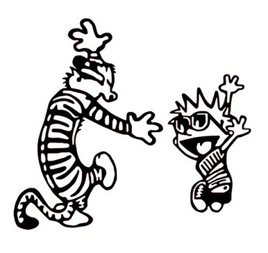Calvin and Hobbes Happy Dance Decal_ Calvin and Hobbes Stickers ...