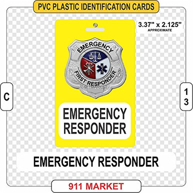 Emergency Responder ID Tag Plastic Identification Emergency EFR Badge ...