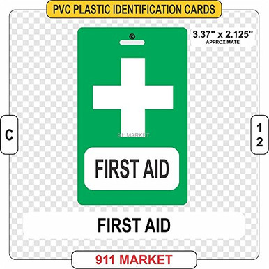 First Aid ID Tag Plastic Identification Medical Badge _ C 12 White ...