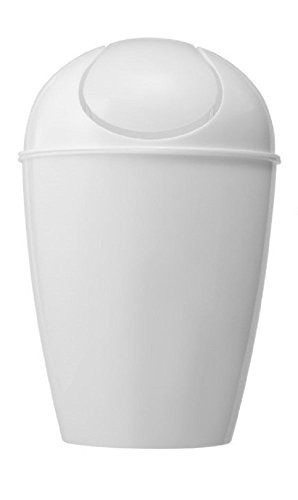 Uniware, Plastic Swing-Top Dustbin/Trash Can, Egg Shape, White (12 ...