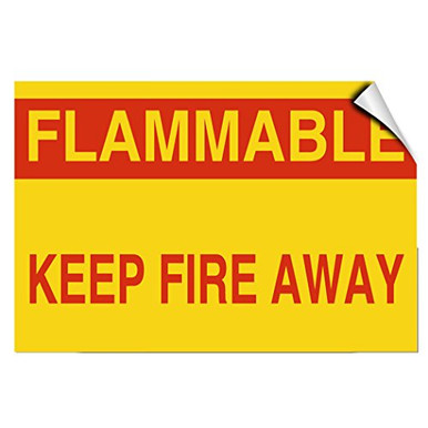 Flammable Keep Fire Away Style B Hazard Flammable Label Decal Sticker ...