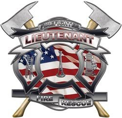 Lieutenant Firefighter Fire Rescue Decal _ 3 inch h _ REFLECTIVE ...