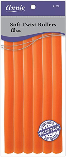 Annie Soft Twist Rollers_ Orange_ 10 Inch_ 12 Count - Warehousesoverstock
