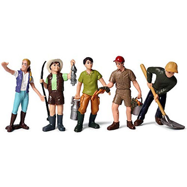 KEYUM 5 PCS Little Farmer People Figures_ Realistic Hand Painted Farmer ...