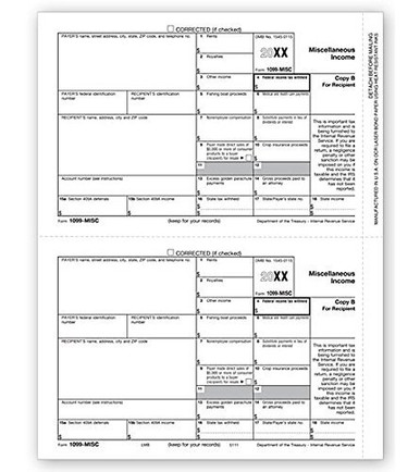 2019 Laser Tax Forms _ 1099_MISC Income Copy B Laser Income Tax Forms ...