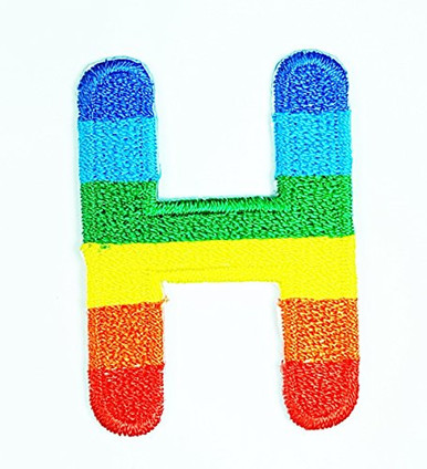 HHO Rainbow letter H Patch English Alphabet Character Embroidered DIY ...