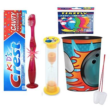 Bowling Inspired 4pcs Bright Smile Oral Care Set Toothpaste_ Flashing ...